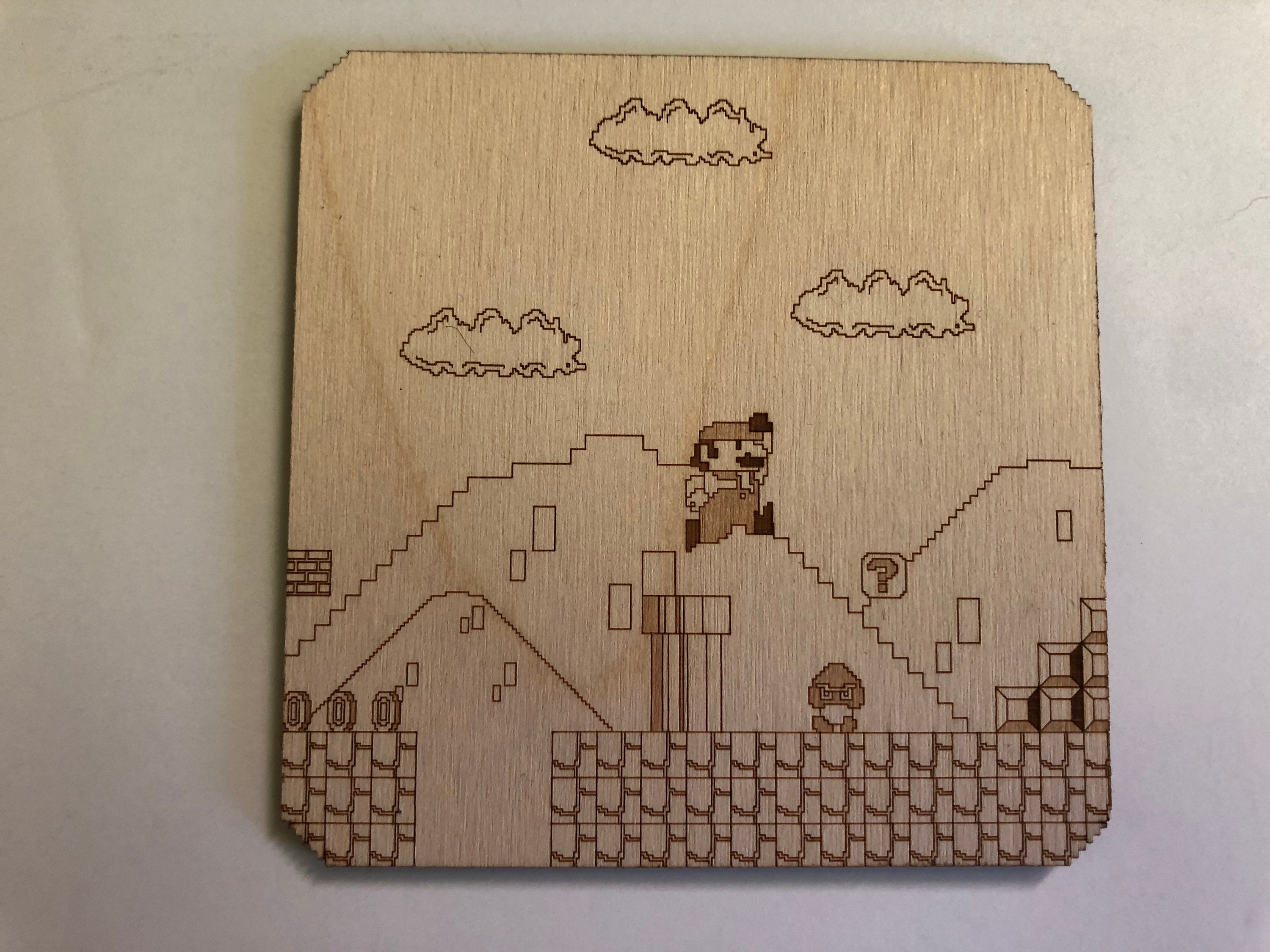 Super Mario Bros. Wood Coaster Set, Nintendo - Etsy