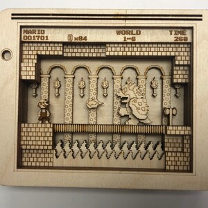 Super Mario Bros. Bowser Dungeon Wood Art Model, Nintendo - Etsy
