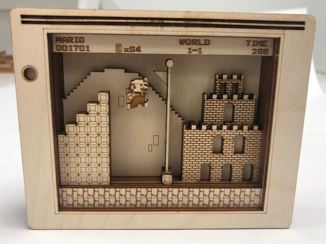 Super Mario Bros. Castle Flag Wood Art Model, Nintendo - Etsy