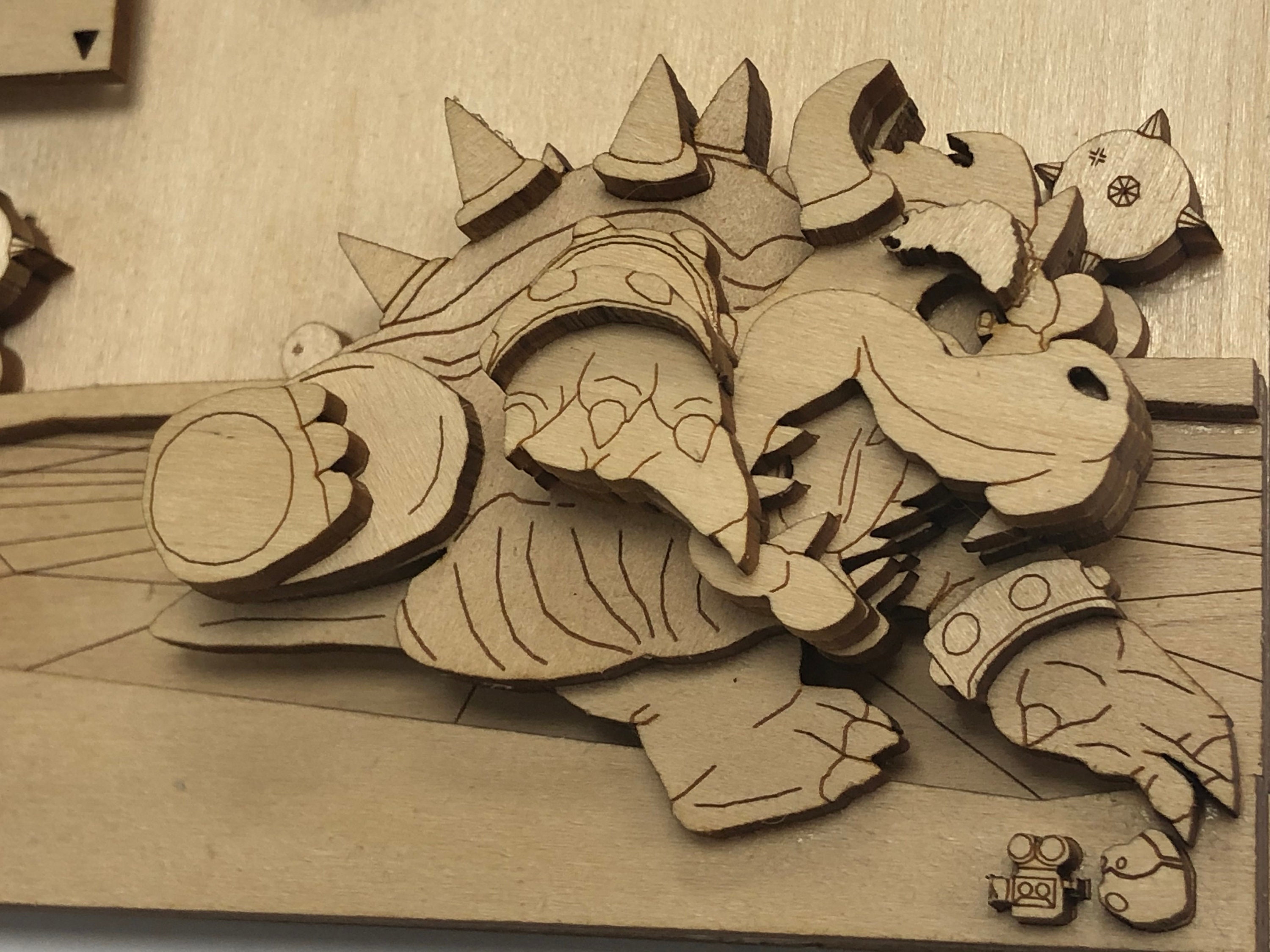 Super Mario 64 Bowser Throw Wood Art Model, Nintendo - Etsy