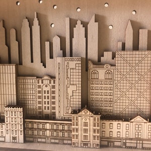 City Skyline in Shadowbox - Etsy