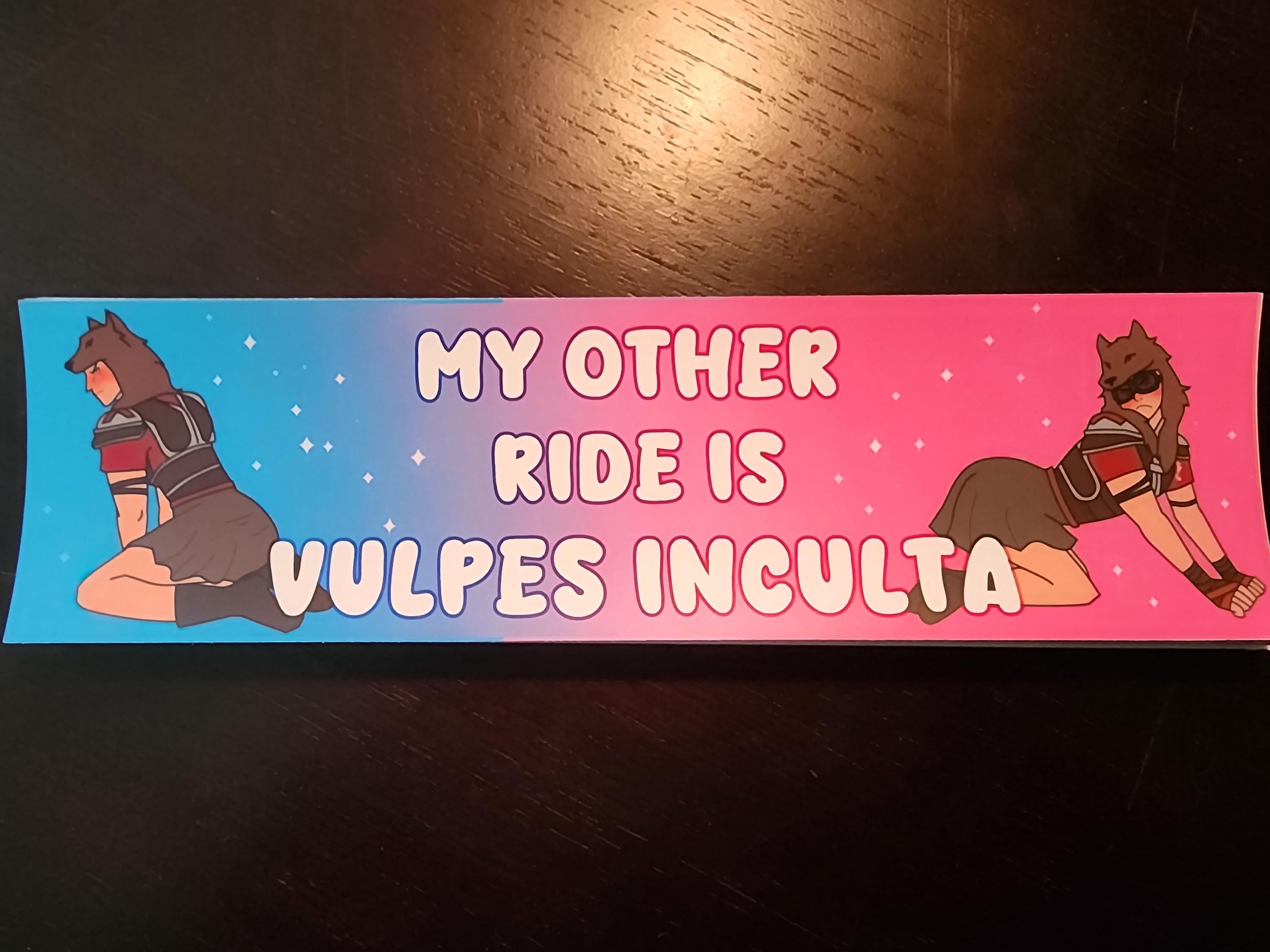 FNV Inspired Bumper Sticker: My Other Ride is Vulpes Inculta - Etsy
