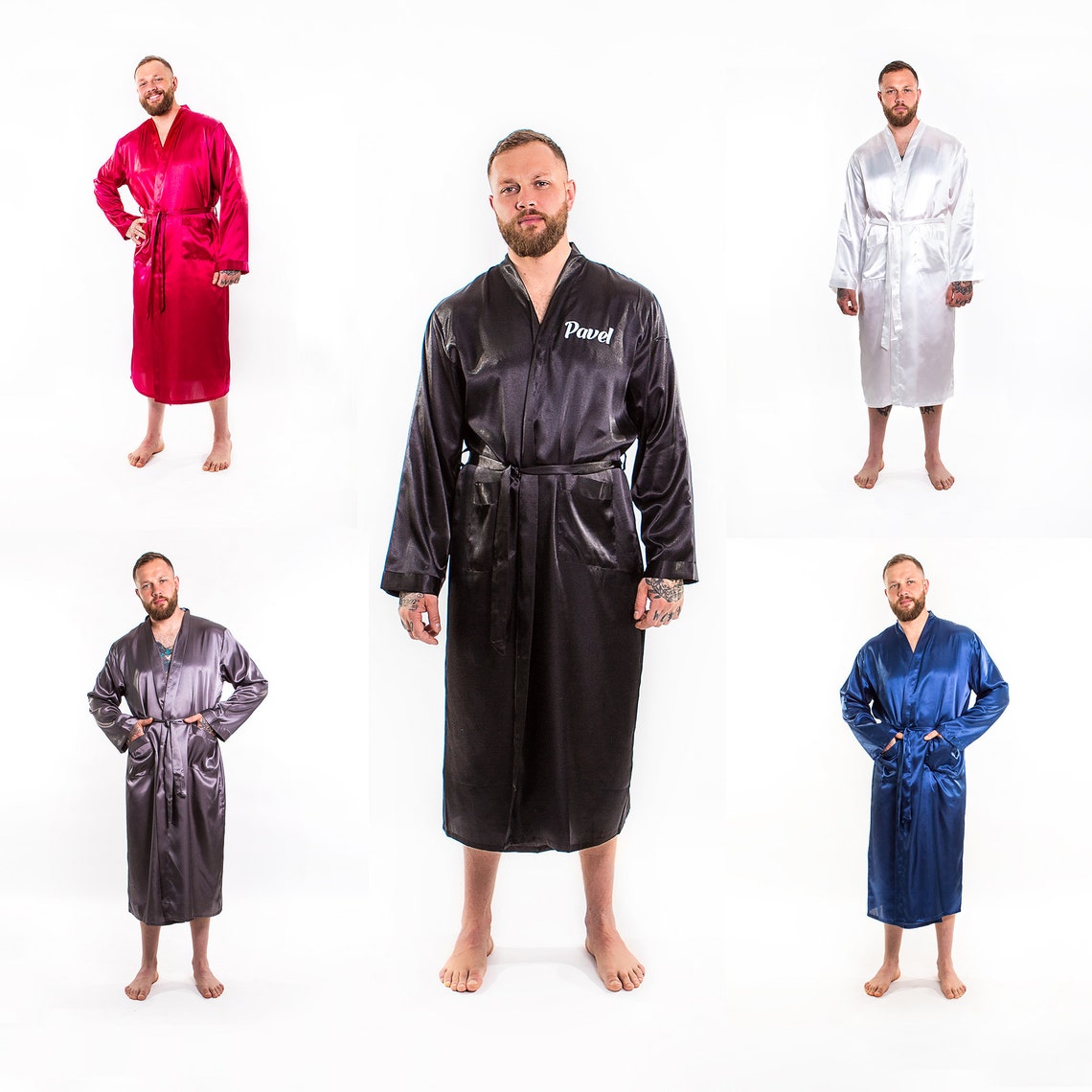 Men's Satin Robes Father's Day Gift Custom Men's | Etsy