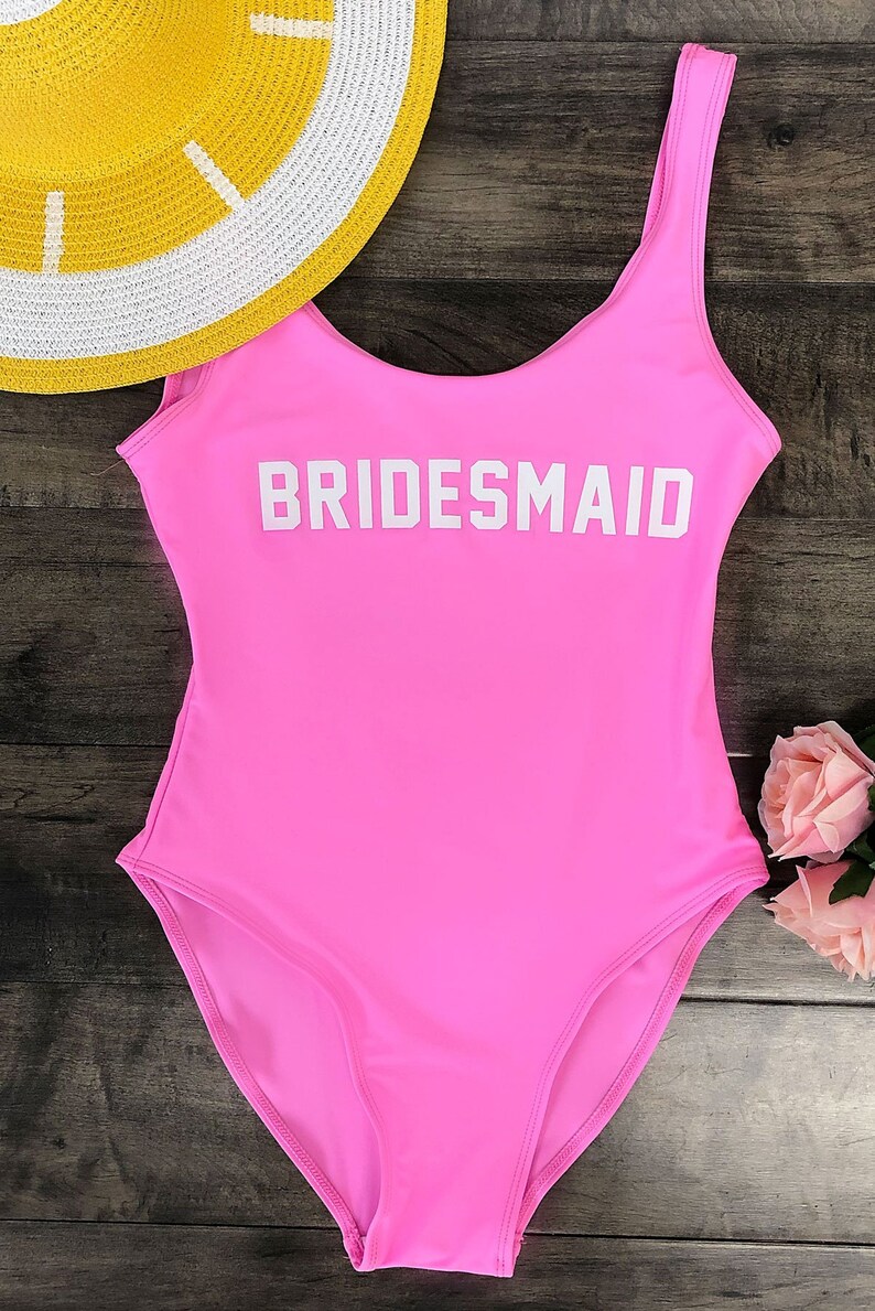 Bridesmaid One Piece Swimsuits Customized Swimsuits Bride Etsy