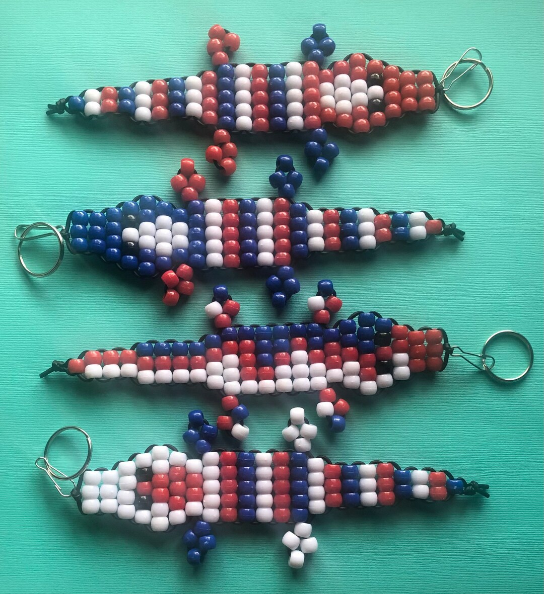 Patriotic Colored Alligator Keyrings - Etsy