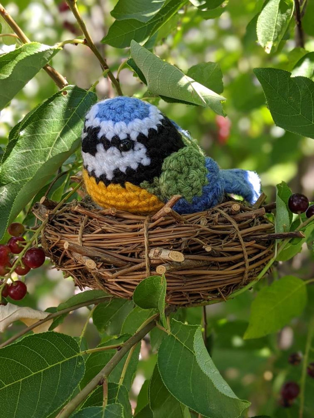 Crocheted Bird-blue Tit - Etsy