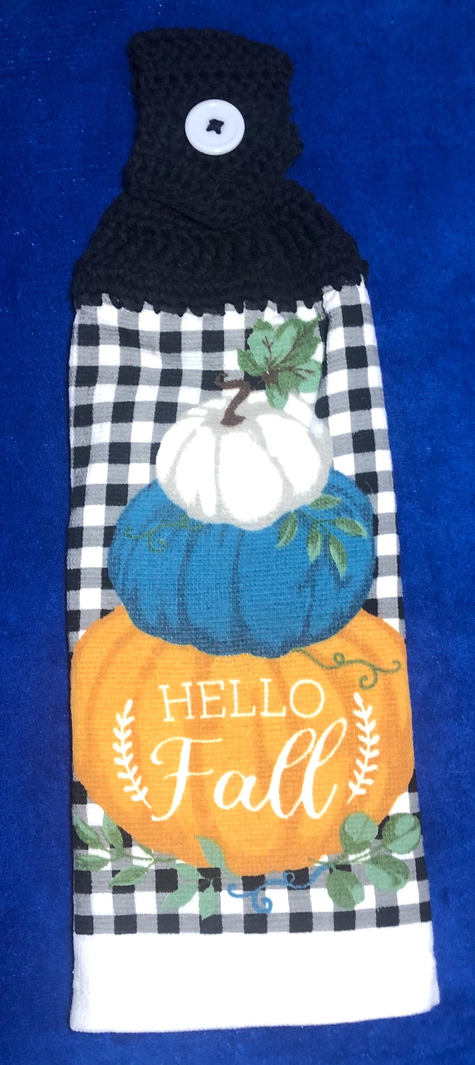 Kitchen Towels With Crocheted Top-button/hanging Dish Towels - Etsy