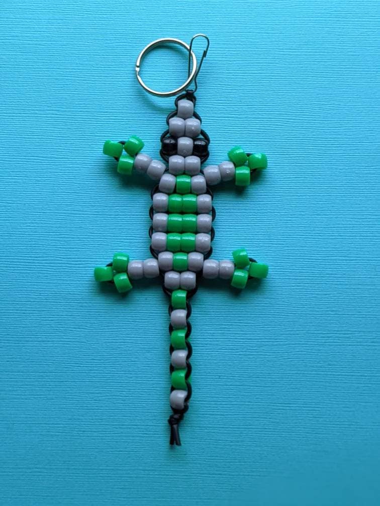 Neon and Gray Colored Lizard Keyrings - Etsy