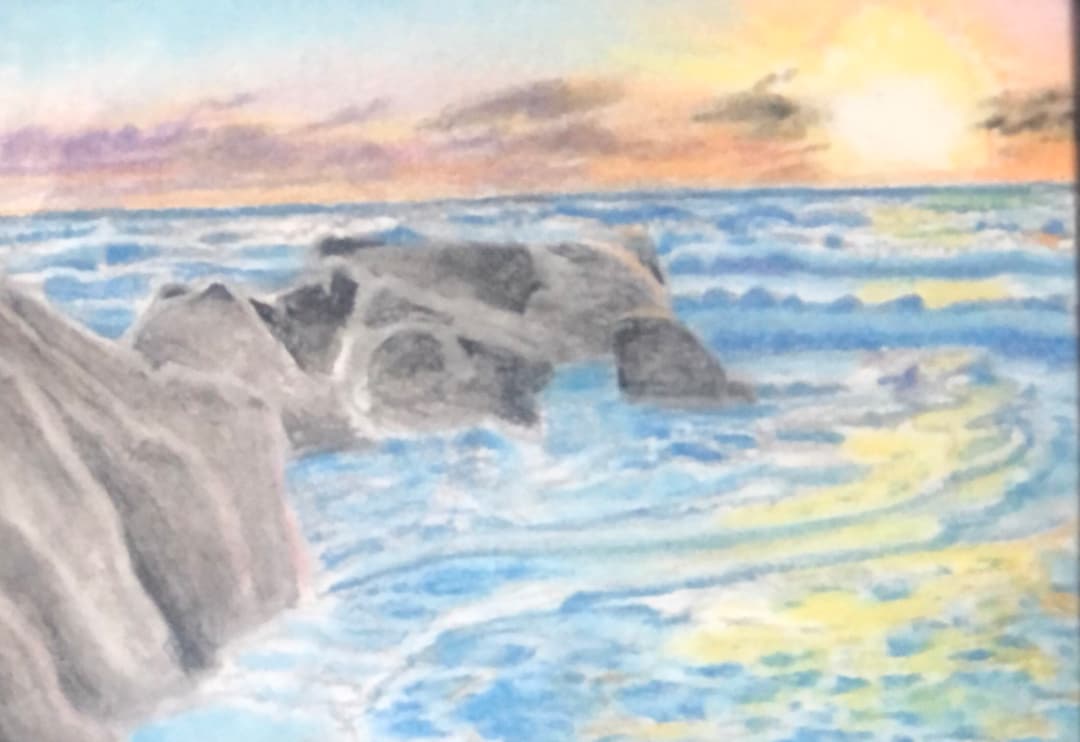 Drawing- "seashore Sunrise," Chalk Pastel - Etsy
