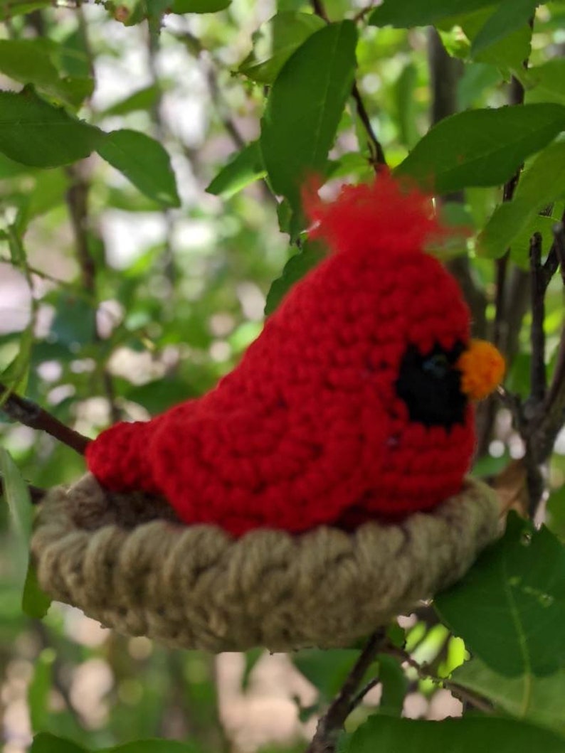 Crocheted Bird-mini Cardinal | Etsy