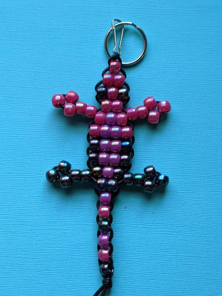 Splash Colored Lizard Keyrings | Etsy