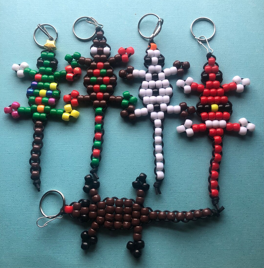 Holiday Colored Keyring: Santa, Snowman, Reindeer, Gingerbread Man, and ...