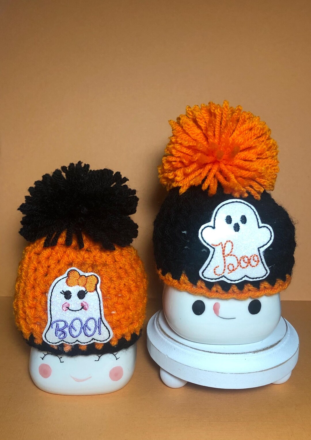 Crocheted Marshmallow Mug Hat- "boo" Boy/girl Beanie Hat - Etsy