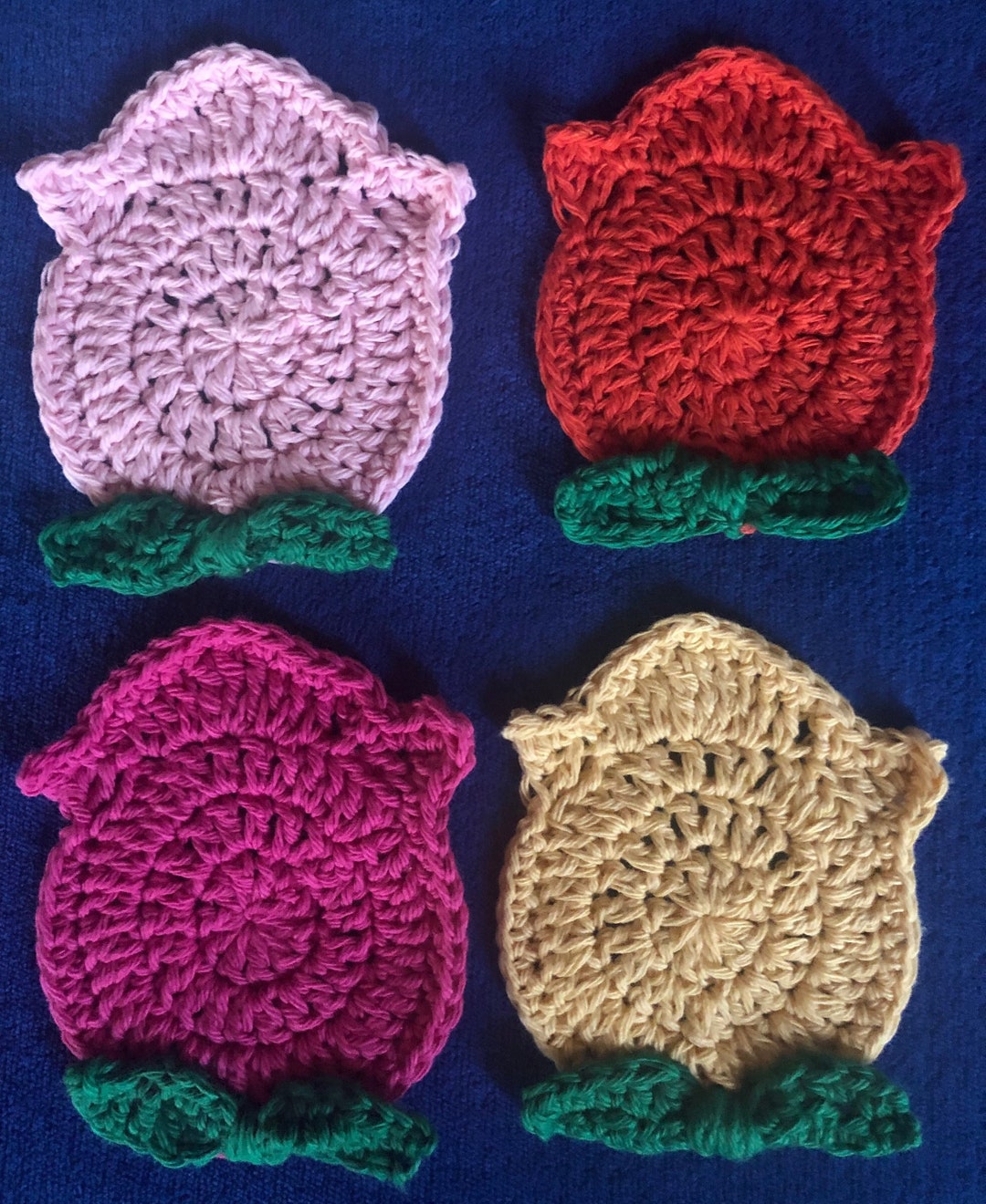 Crocheted Tulip Coasters - Etsy
