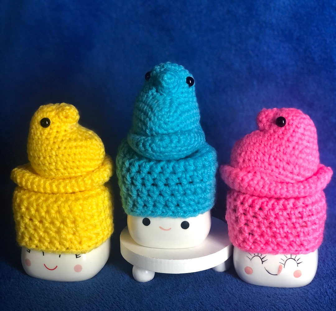 Crocheted Marshmallow Mug Hat- “little Chick Peeps” - Etsy