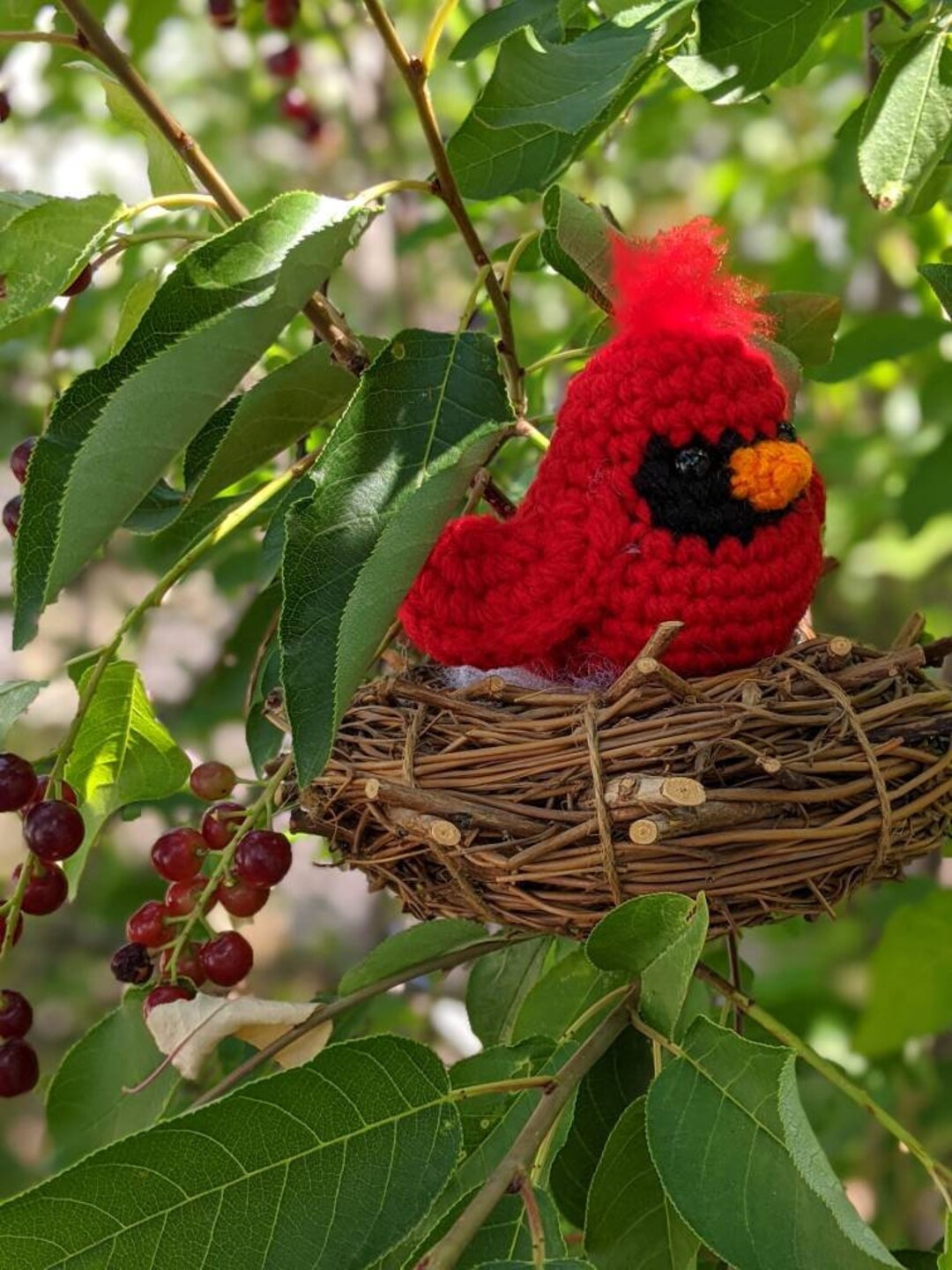 Crocheted Bird-mini Cardinal - Etsy