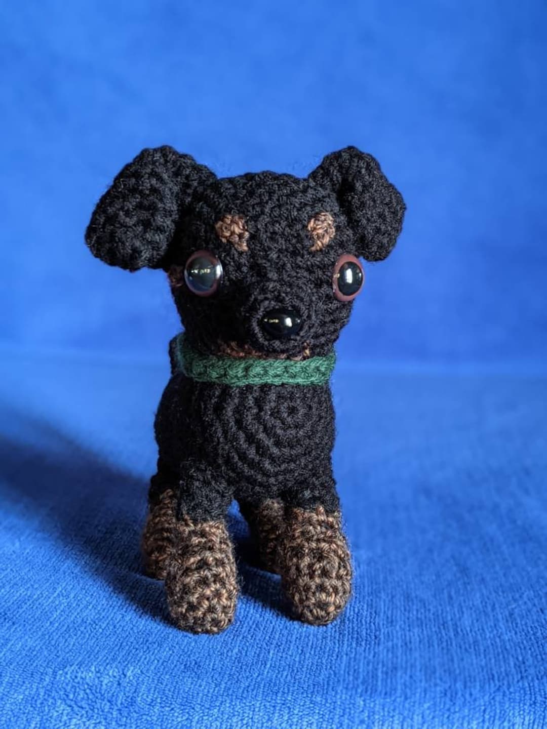 Crocheted Dog, Brindle/black Colored Chug (chihuahua/pug) Named Koda ...