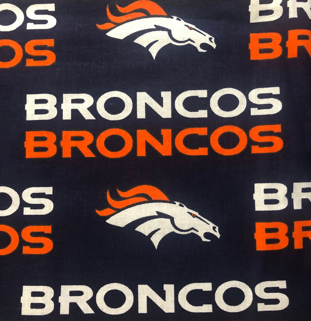 Denver Broncos “solid Blue” Print Cotton Fabric - Etsy