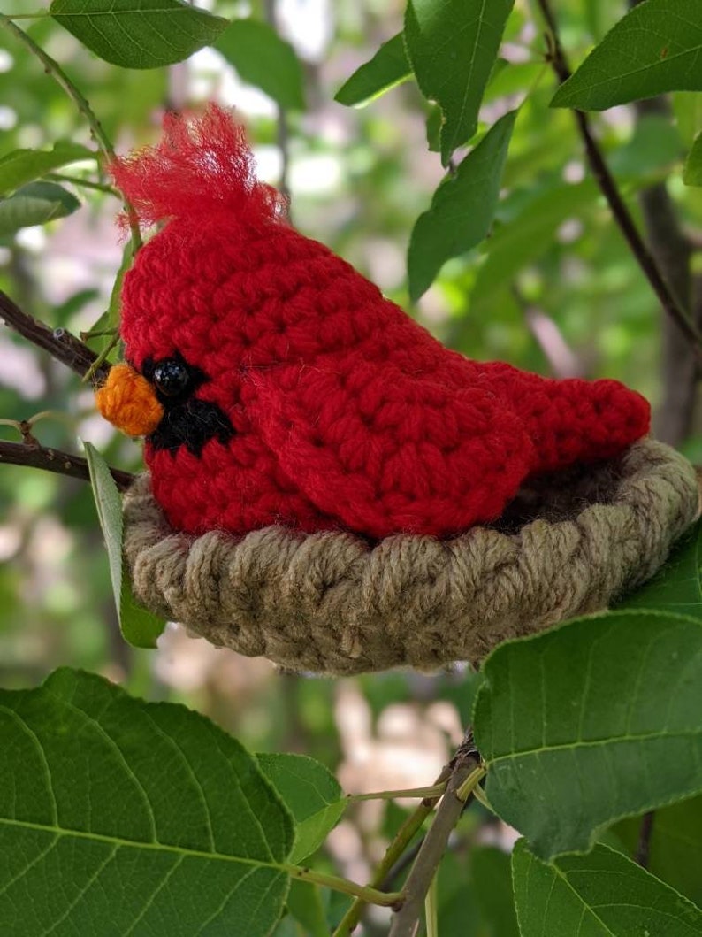 Crocheted Bird-mini Cardinal | Etsy