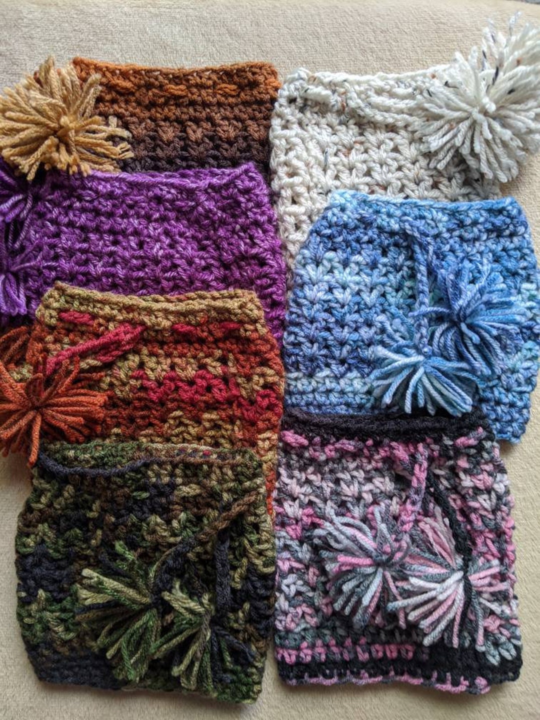 Crocheted Dog Snood With Pom Poms, Small, Medium, and Large Size - Etsy