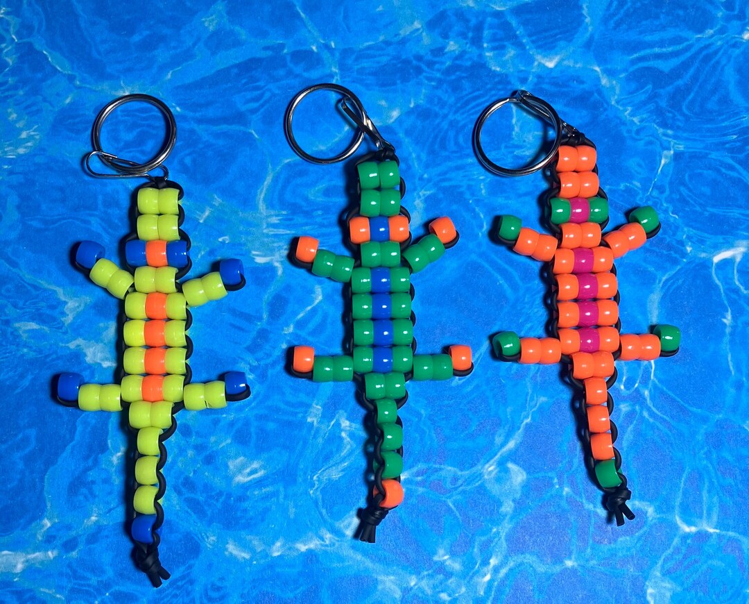 Neon Colored Crocodile Keyrings/tri-toned - Etsy
