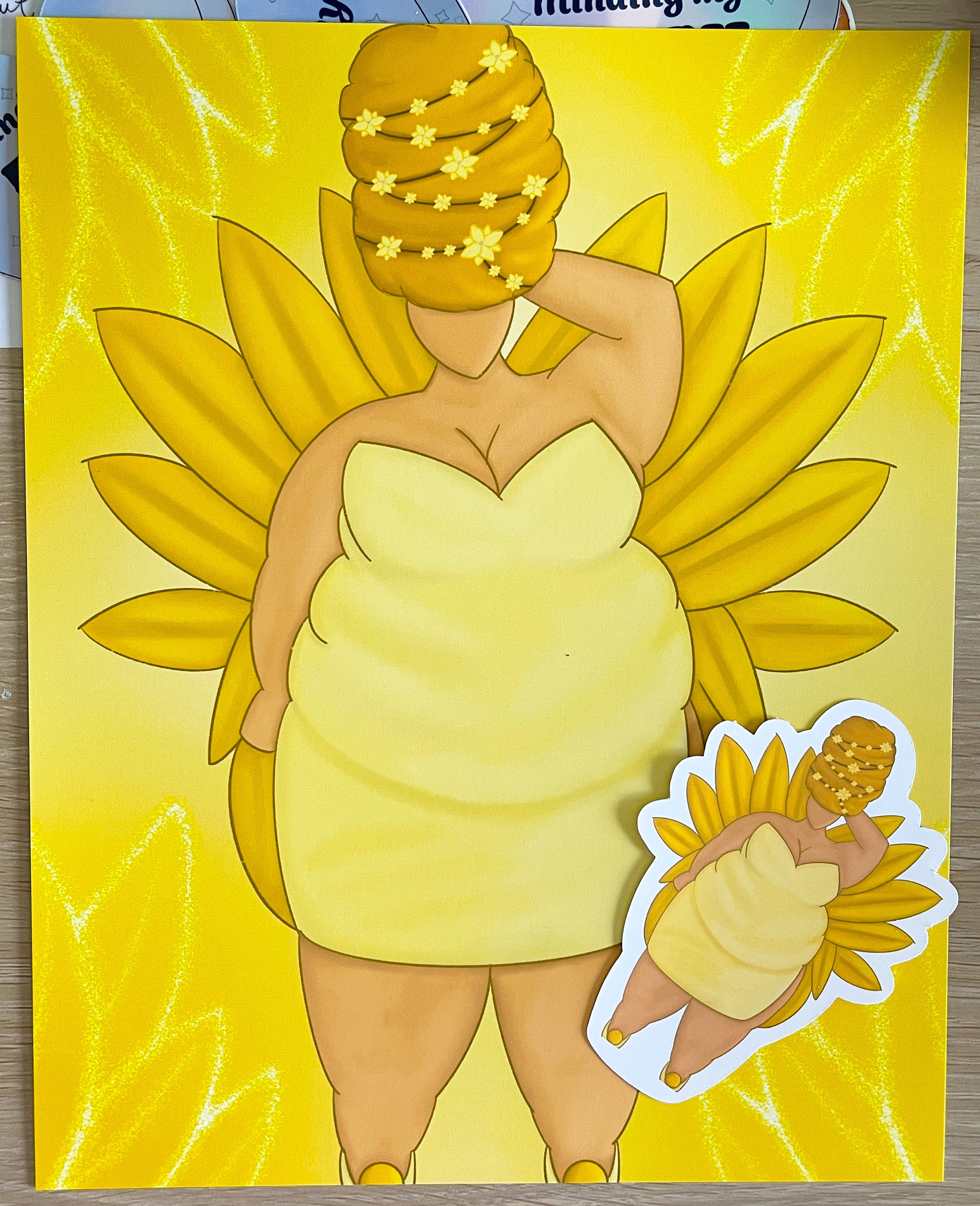 Prints Plus Size Art Ready to Party Fairy Fat Girl Magic Art Print ...