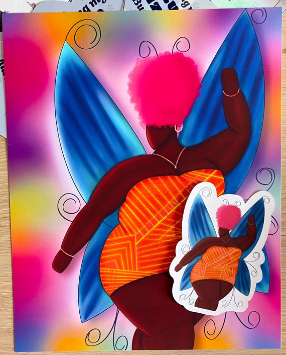 Prints Plus Size Art Ready to Party Fairy Fat Girl Magic Art Print ...