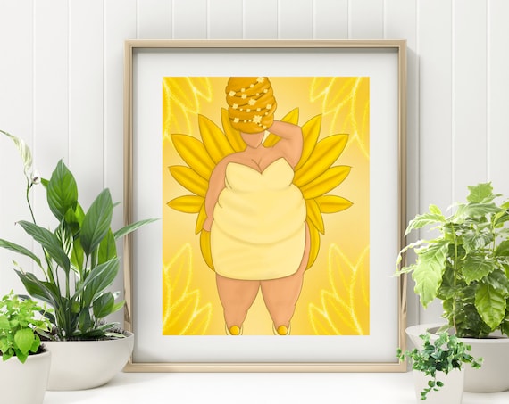 Prints Plus Size Art Ready to Party Fairy Fat Girl Magic Art Print ...