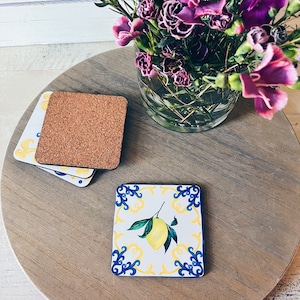 Amalfi Lemon Tile Coasters, Italian Maiolicatile Coaster, Mediterranean ...