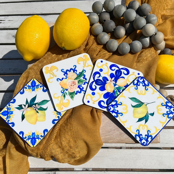 Lemon Coasters - Etsy