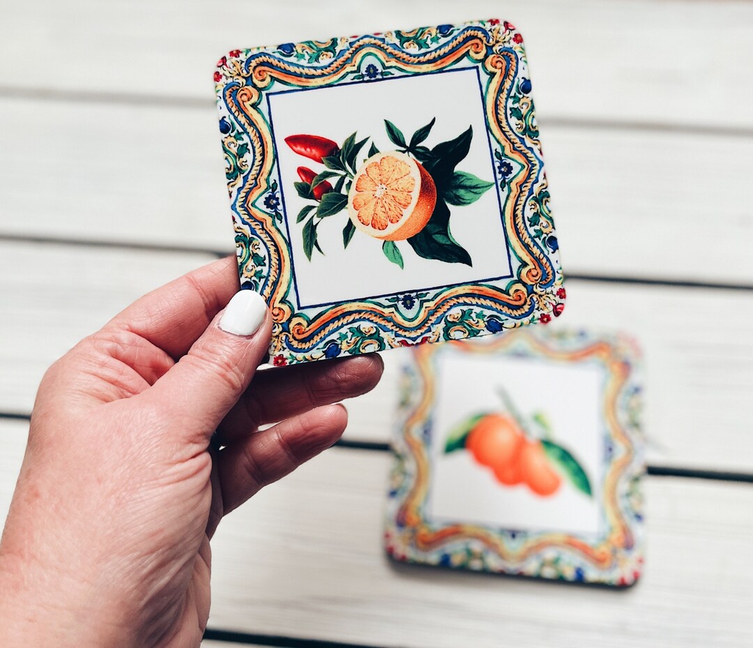 Set of 4 Calabria Coasters, Calabrian Chili Pepper, Style Coasters ...