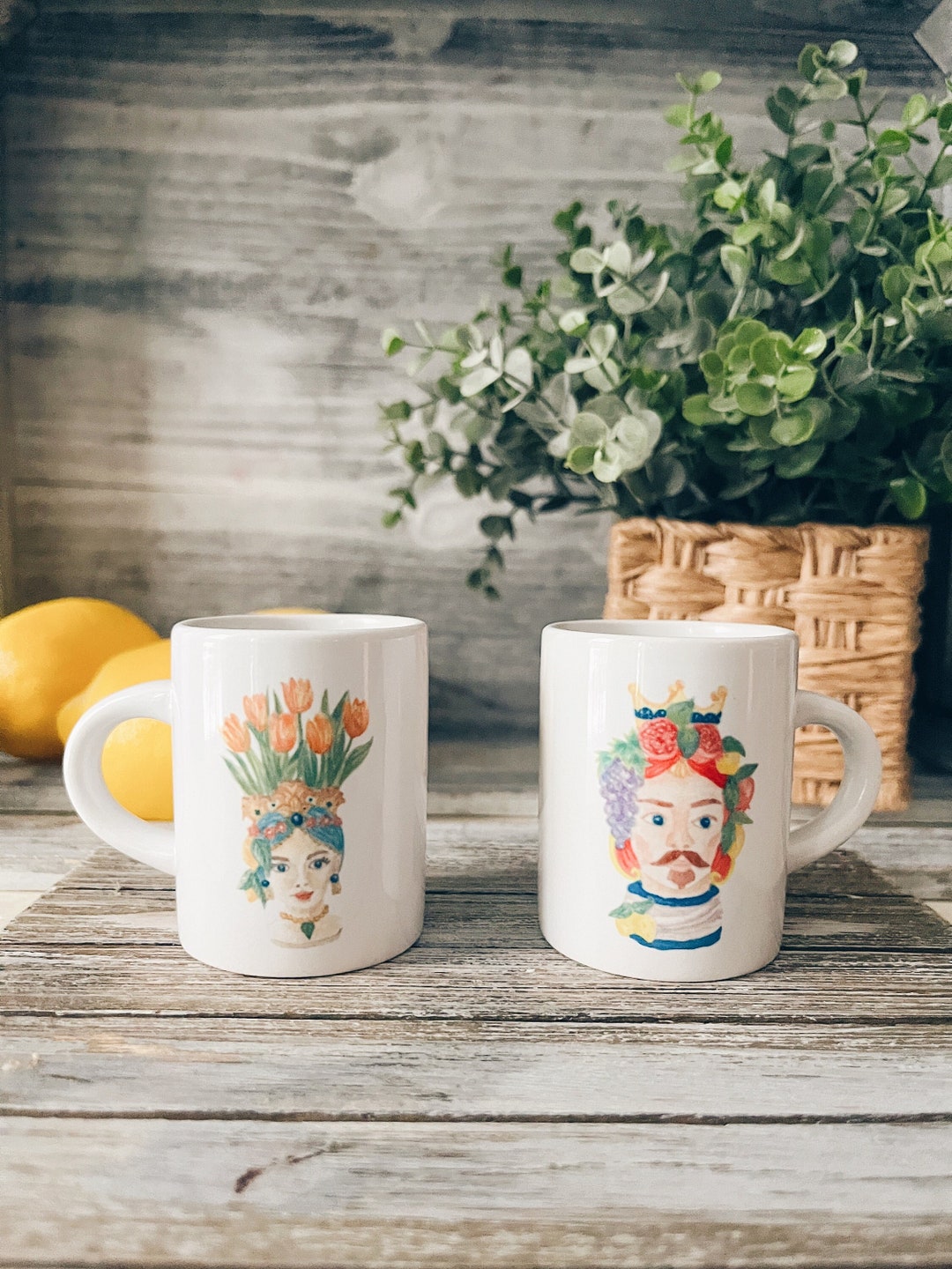 Teste Di Moro Espresso Cups, Sicilian Moors Head Cups, Set of 2, Gift ...