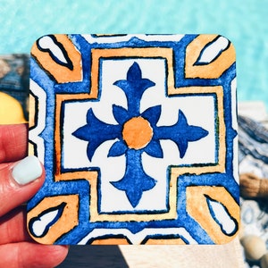 Mediterranean Tile Coasters Set of 4 Coasters Portugese - Etsy