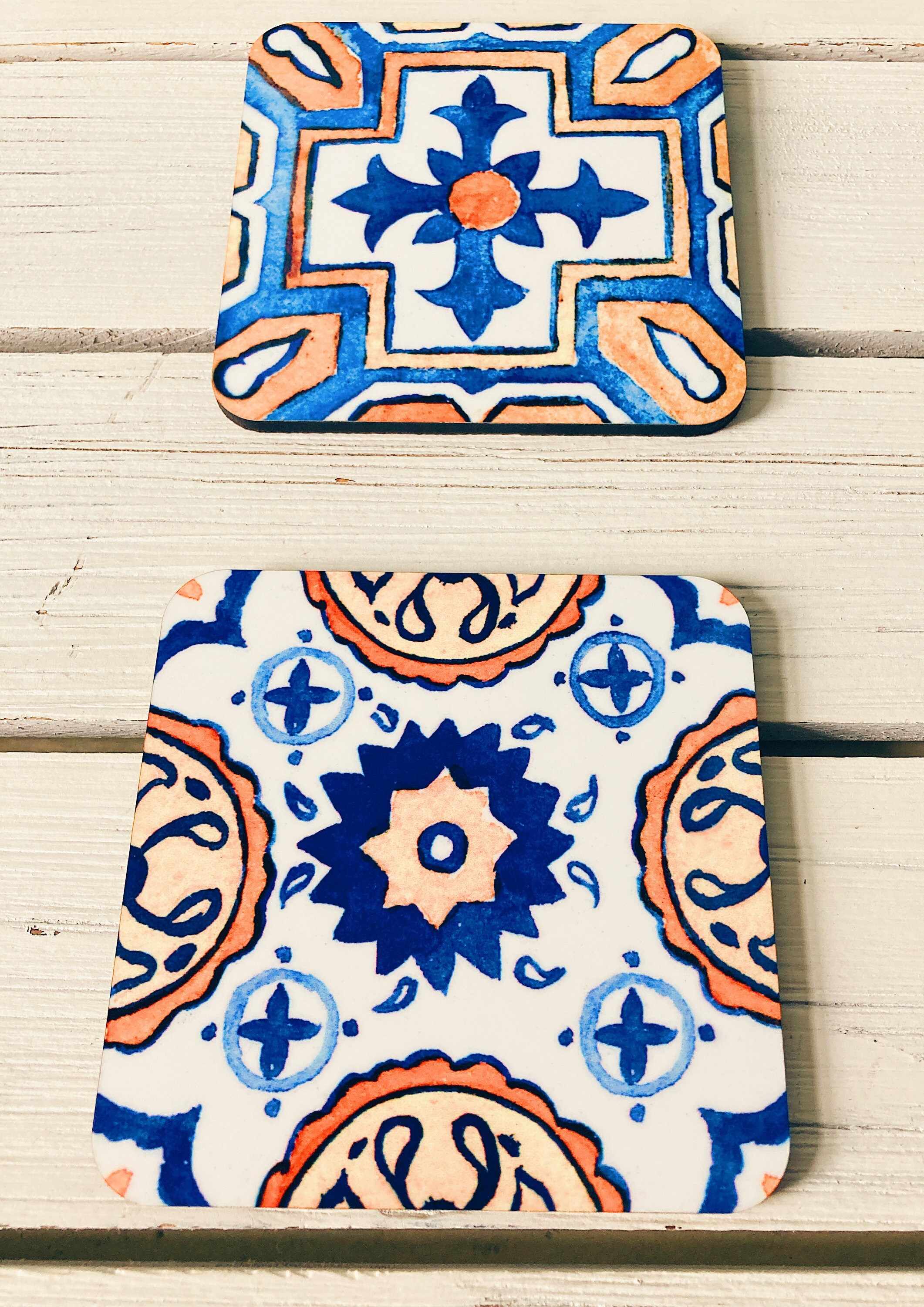 Mediterranean Tile Coasters Set of 4 Coasters Portugese | Etsy