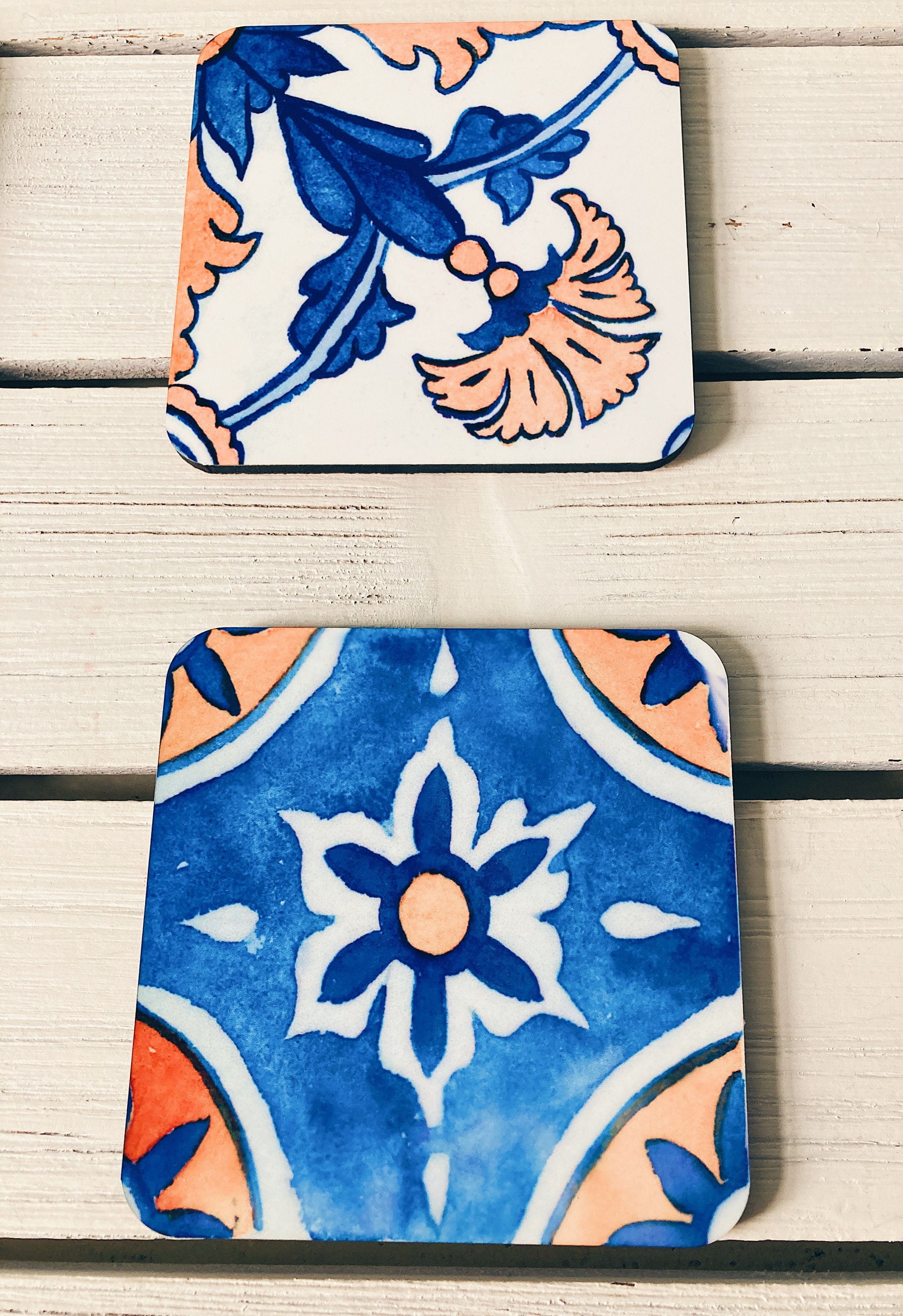 Mediterranean Tile Coasters Set of 4 Coasters Portugese | Etsy
