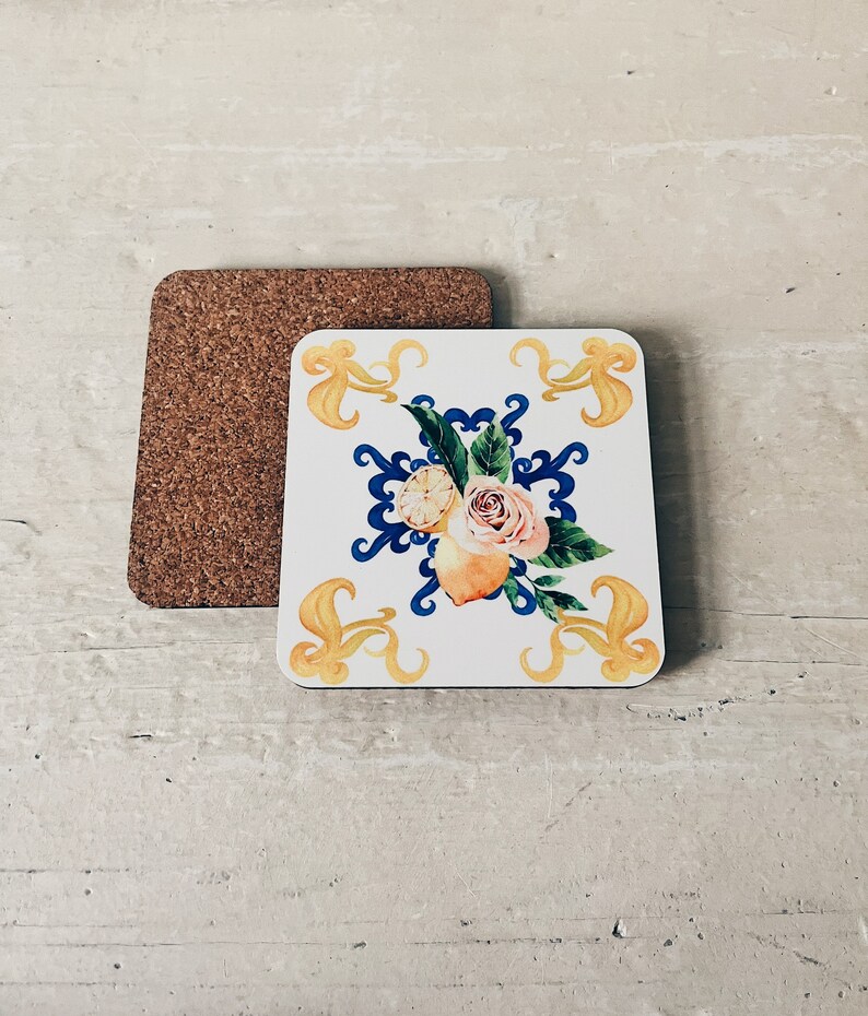 Amalfi Lemon Tile Coasters Italian Maiolicatile Coaster - Etsy