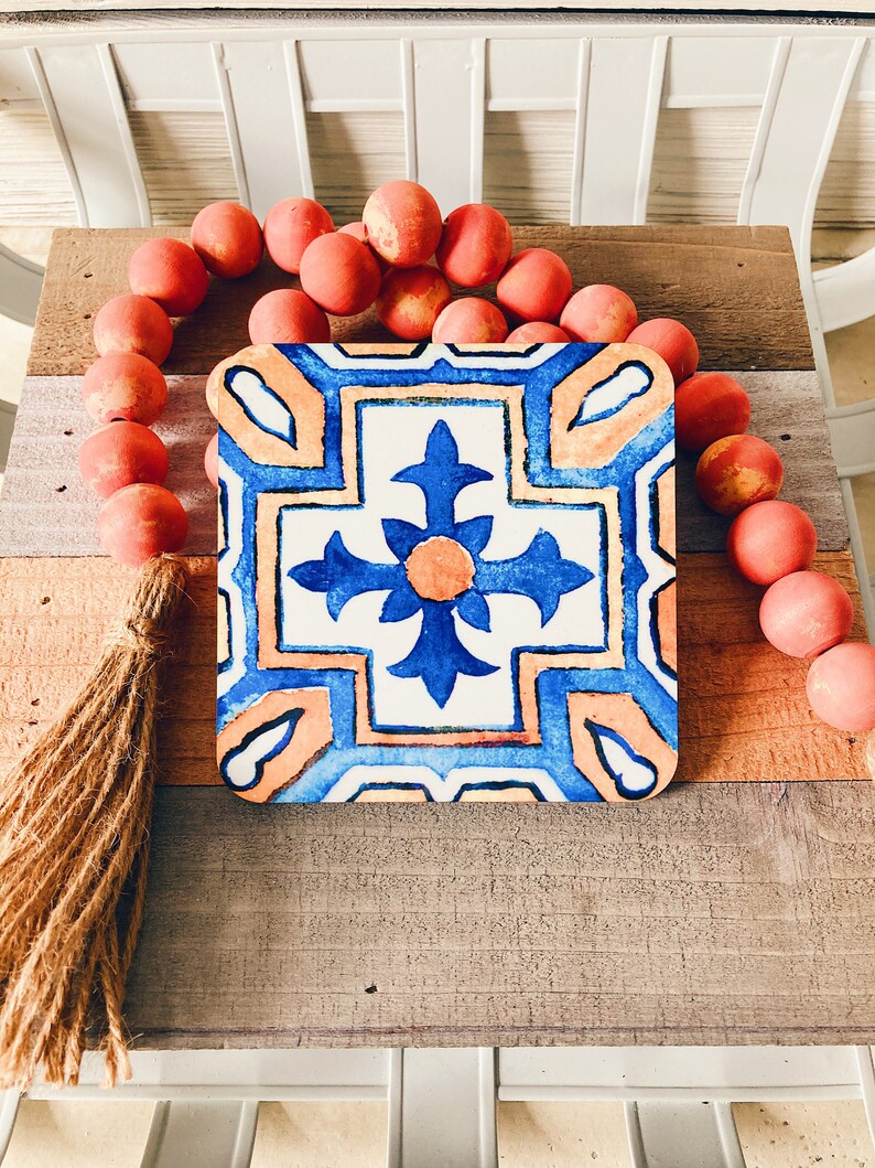 Mediterranean Tile Coasters Set of 4 Coasters Portugese | Etsy