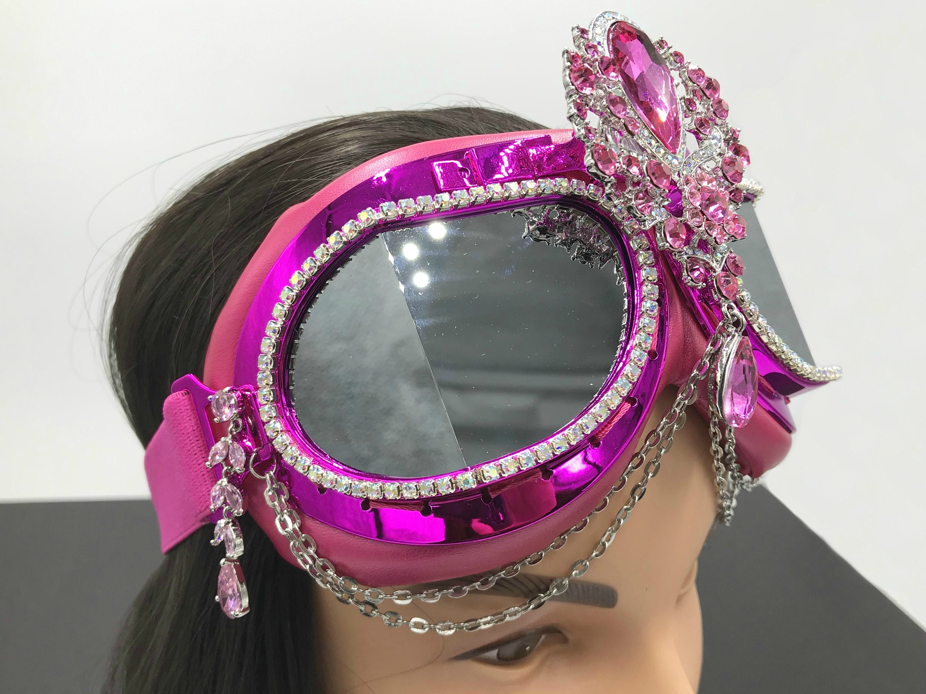 The "atlantean" Goggle in Pink and Silver. Dust Goggles. Festival ...