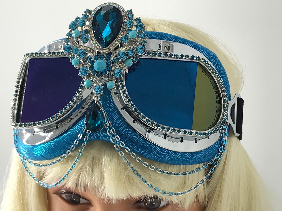 The atlantean Goggle in Blue & Silver. Dust - Etsy