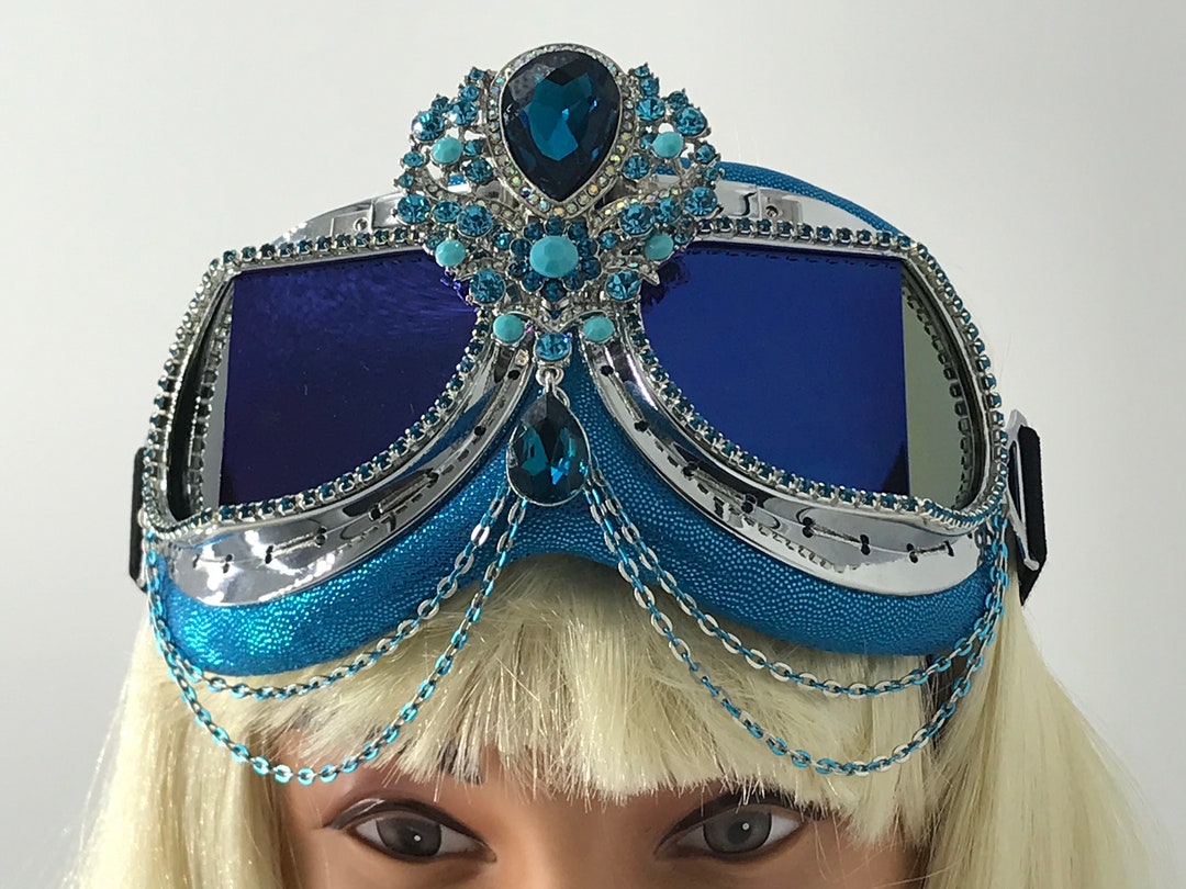 The "atlantean" Goggle in Blue & Silver. Dust Goggles. Festival Goggles ...
