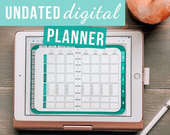 Undated Digital Planner Monthly Weekly Planner Sticker Book - Etsy