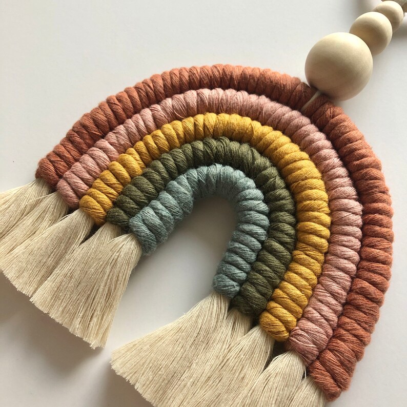 Macrame Rainbow Modern Rainbow Wall Hanging Colorful Rainbow - Etsy