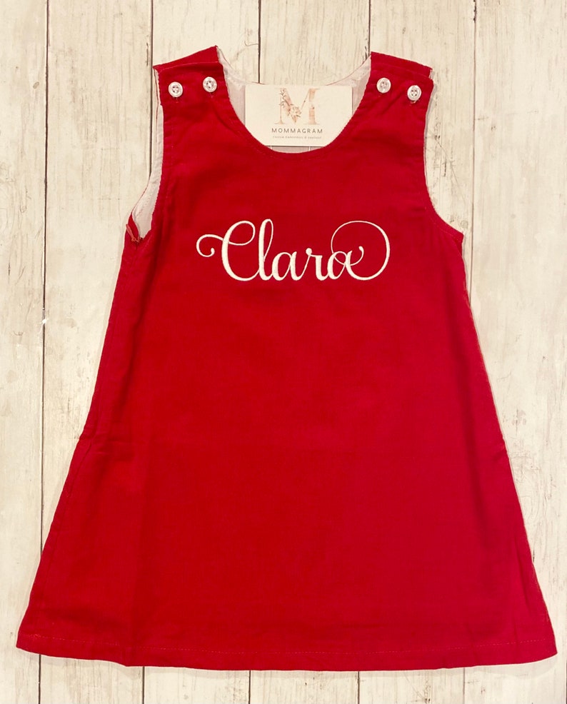 Personalized Corduroy and Gingham Dresses Monogrammed Dress | Etsy