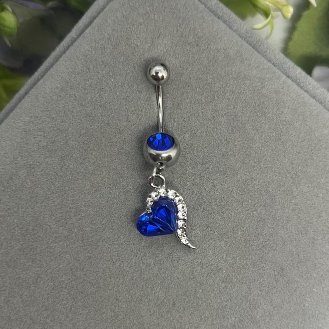 Belly Bar, Crystal Belly Bar, Silver Belly Bar, Body Jewellery, Belly ...
