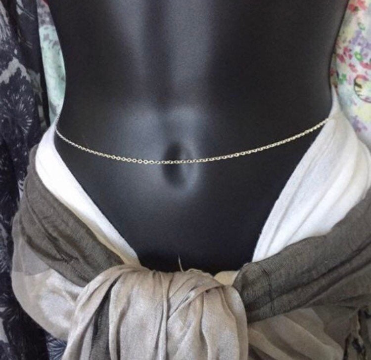 Silver Belly Chain Silver Waist Chain Waist Chain Belly | Etsy