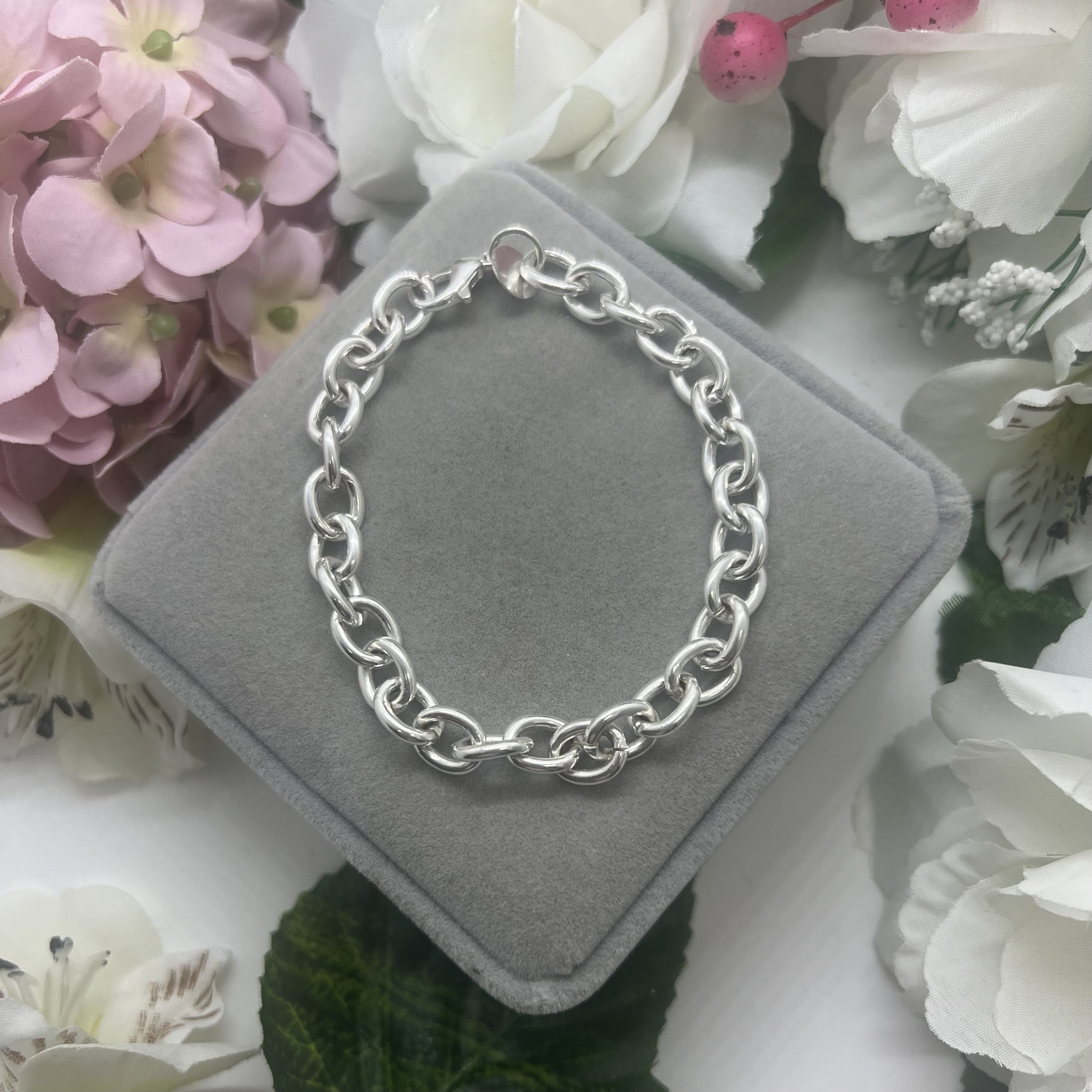 Silver Chain Bracelet, Chunky Chain Bracelet, Silver Bracelet ...