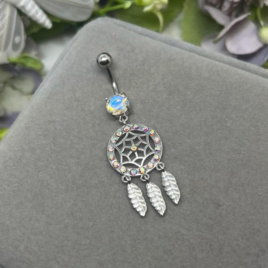 Belly Bar, Crystal Belly Bar, Silver Belly Bar, Body Jewellery, Belly ...