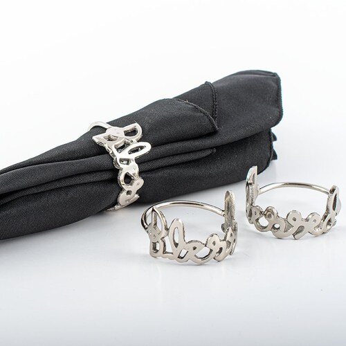 Holiday Napkin Rings Personalized Napkin Rings Initial | Etsy