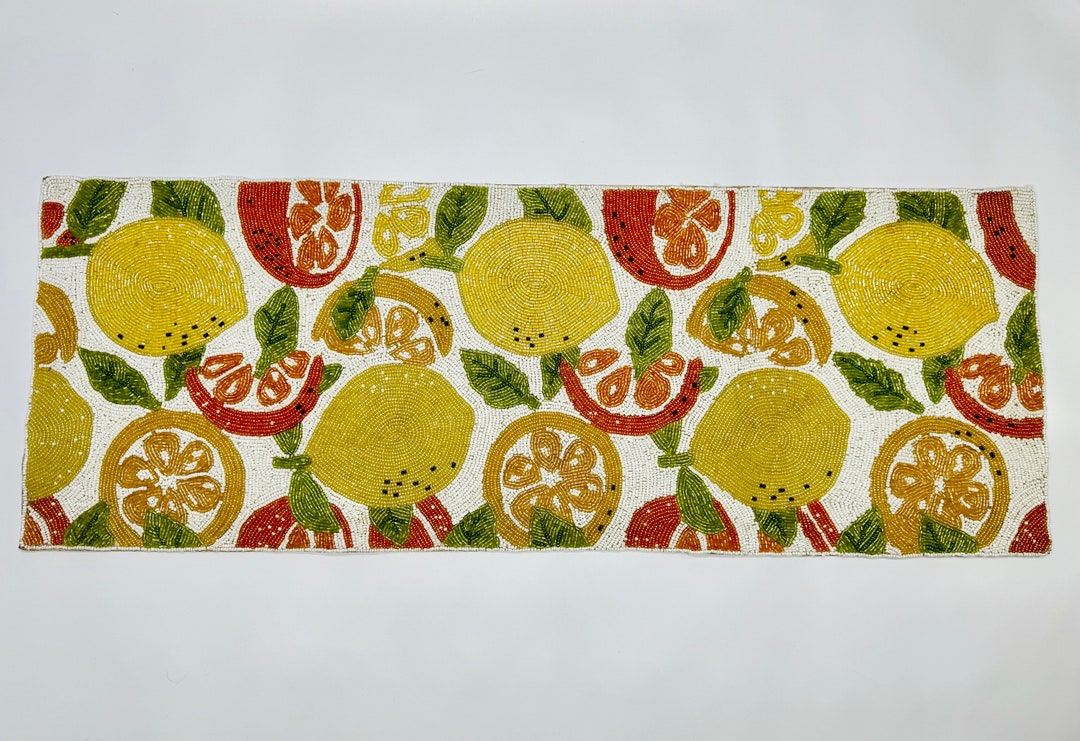 Handmade Lemons Beaded Table Runner - Etsy