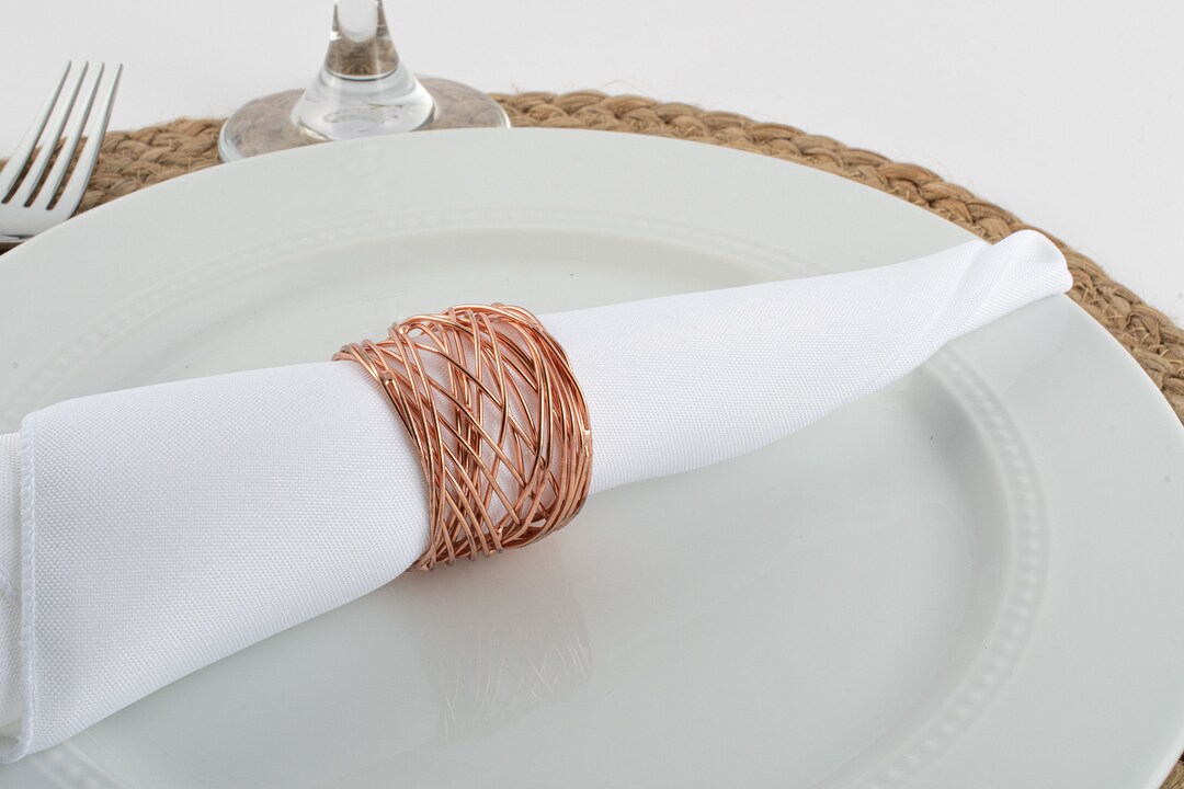 Rose Gold Mesh Handmade Napkin Rings (set of 4) - Etsy